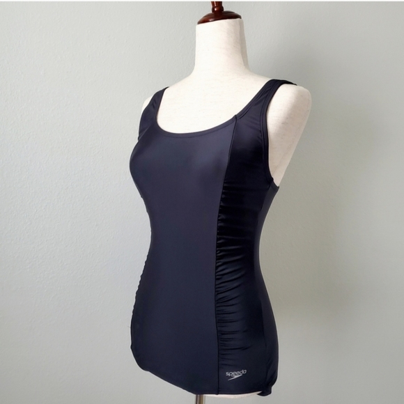 Speedo | Swim | Speedo Black Ruched Sides One Piece Swimsuit Size ...